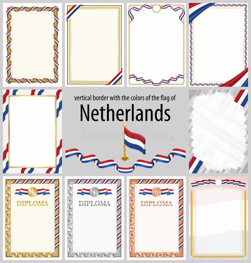 Vertical Frame and Border with Netherlands Flag Stock Vector ...