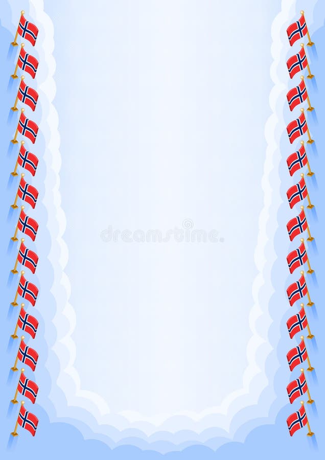 Vertical Frame and Border with Norway Flag Stock Vector - Illustration ...