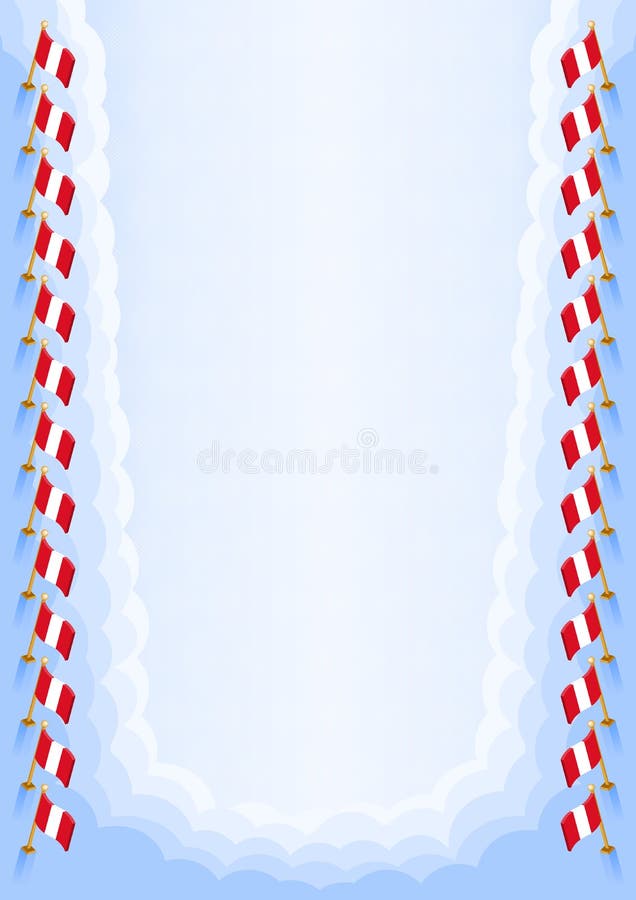 Vertical Frame and Border with Peru Flag Stock Vector - Illustration of ...