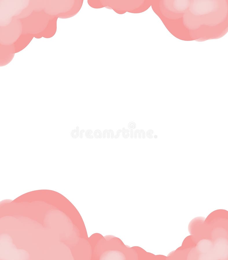 Vertical Frame Border with Pink Clouds Illustration Stock Illustration ...