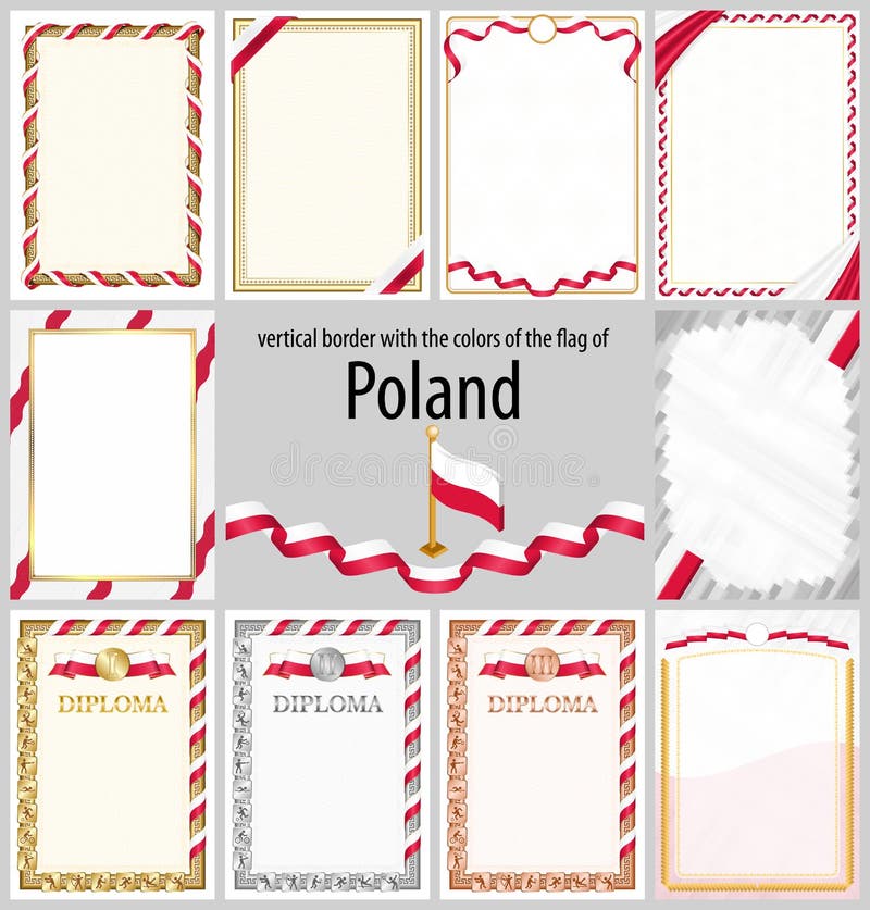 Vertical Frame and Border with Poland Flag Stock Vector - Illustration ...