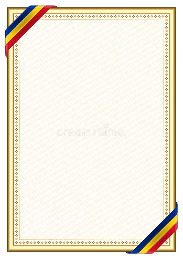 Vertical Frame and Border with Romania Flag Stock Vector - Illustration ...