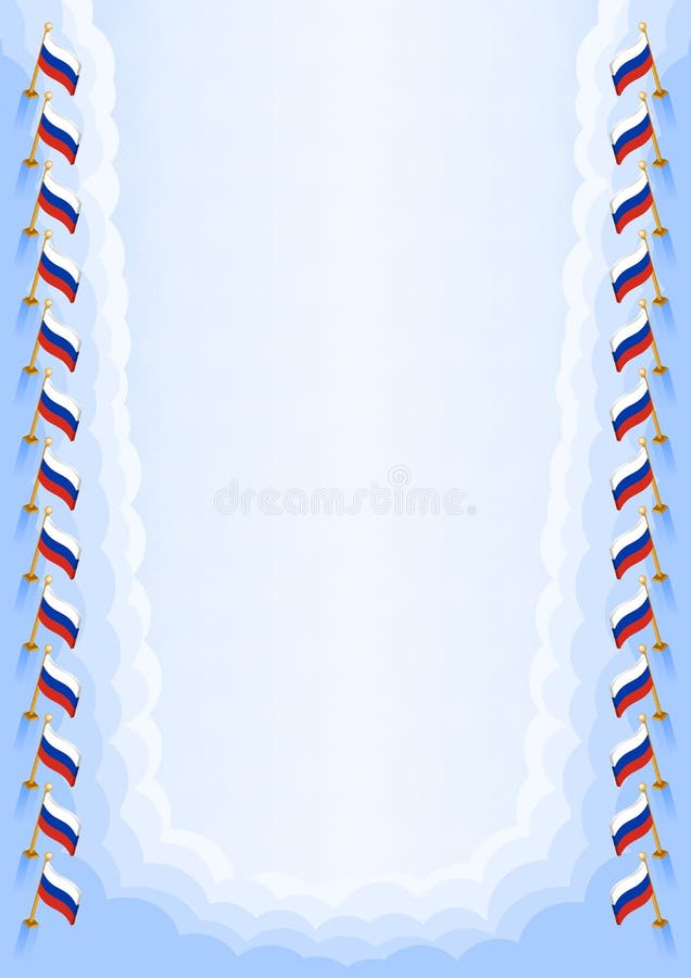 Vertical Frame and Border with Russia Flag Stock Vector - Illustration ...