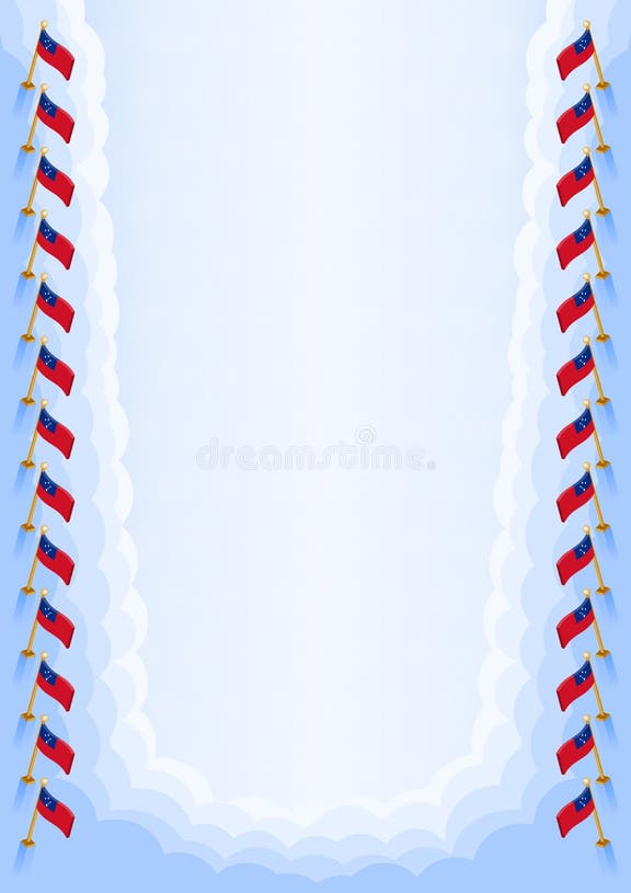 Vertical Frame and Border with Samoa Flag Stock Vector - Illustration ...