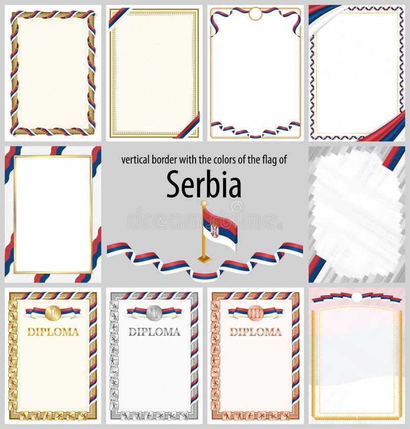Vertical Frame and Border with Serbia Flag Stock Illustration ...