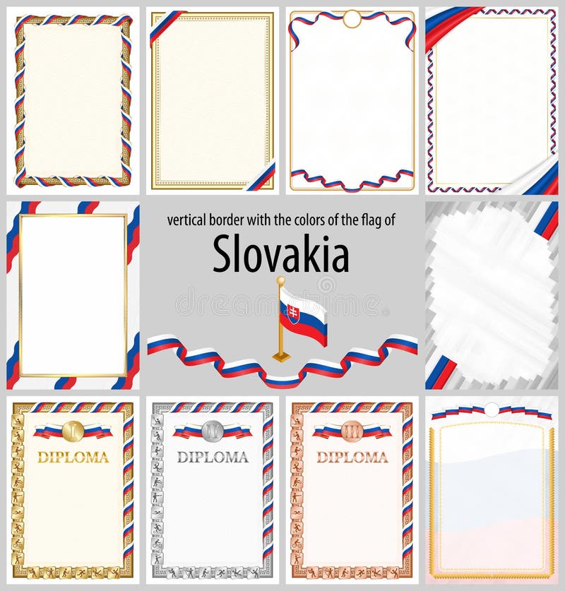 Vertical Frame and Border with Slovakia Flag Stock Vector ...