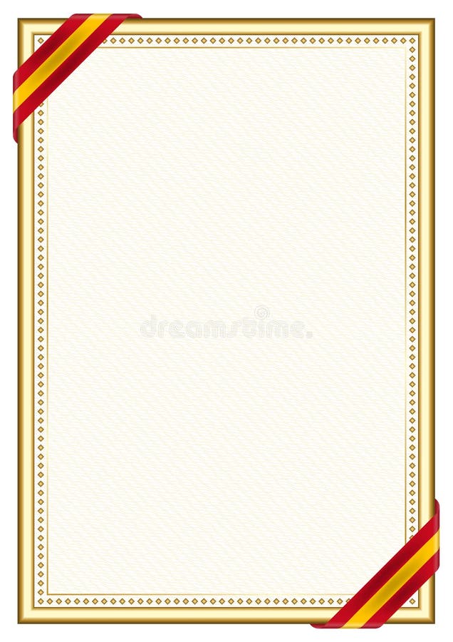Vertical Frame and Border with Spain Flag Stock Vector - Illustration ...