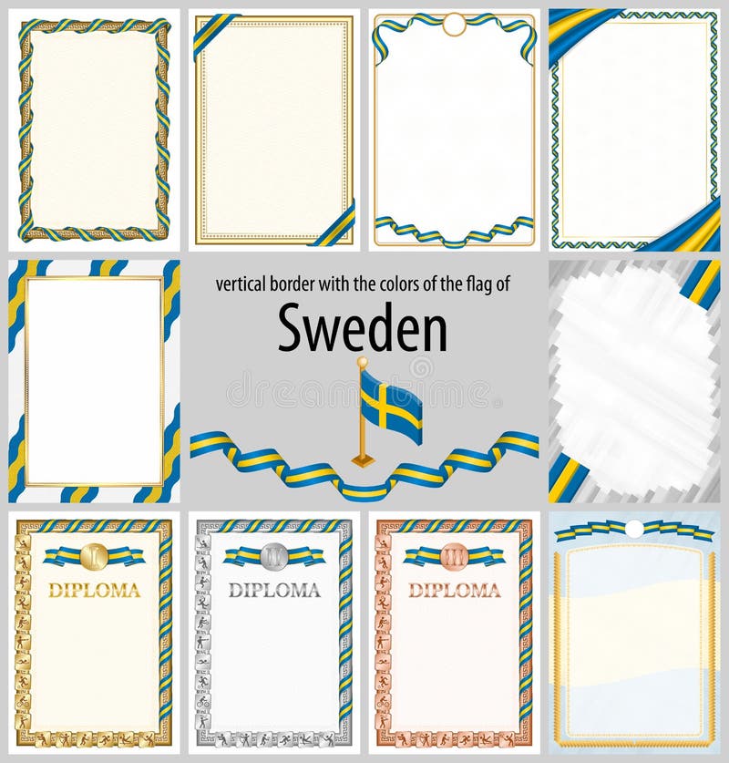 Vertical Frame and Border with Sweden Flag Stock Vector - Illustration ...