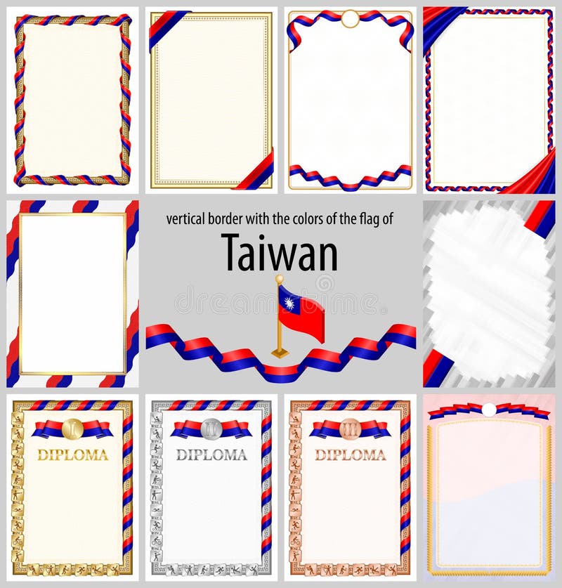 Vertical Frame and Border with Taiwan Flag Stock Vector - Illustration ...