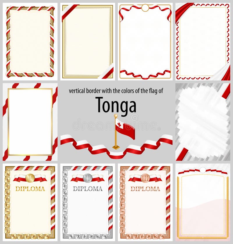 Vertical Frame and Border with Tonga Flag Stock Vector - Illustration ...