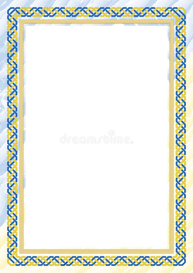 Vertical Frame and Border with Ukraine Flag Stock Illustration ...