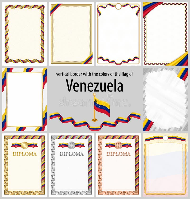 Vertical Frame and Border with Venezuela Flag Stock Vector ...