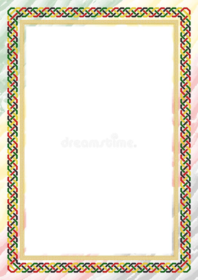 Vertical Frame and Border with Zimbabwe Flag Stock Illustration ...