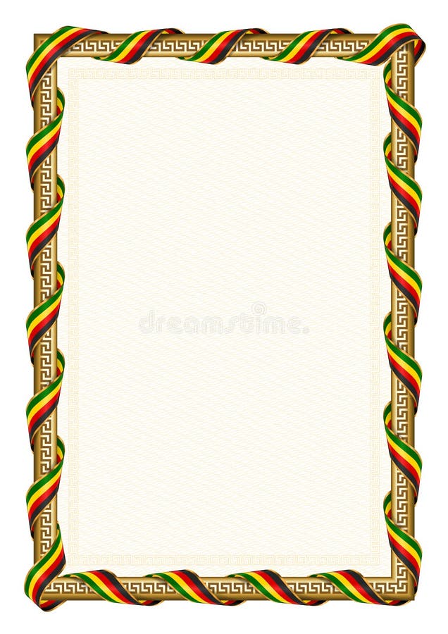 Vertical Frame and Border with Zimbabwe Flag Stock Vector ...