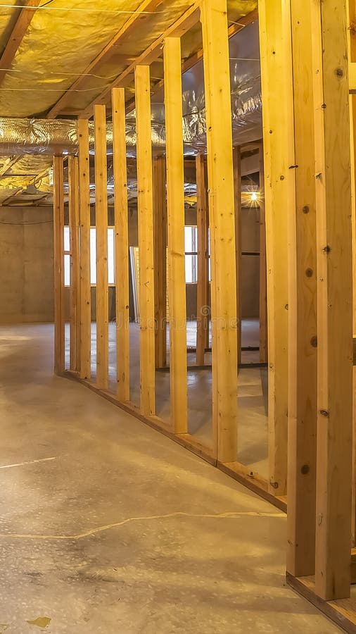 Vertical Frame Building Interior Under Construction with an Electrical ...