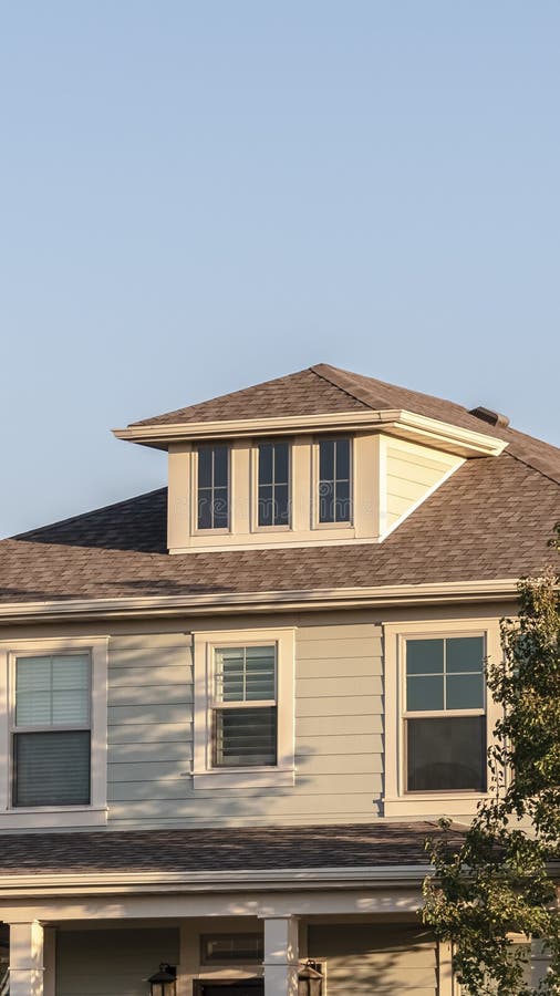 Vertical Frame Double Storey Timber Clad House with Covered Patio Stock ...