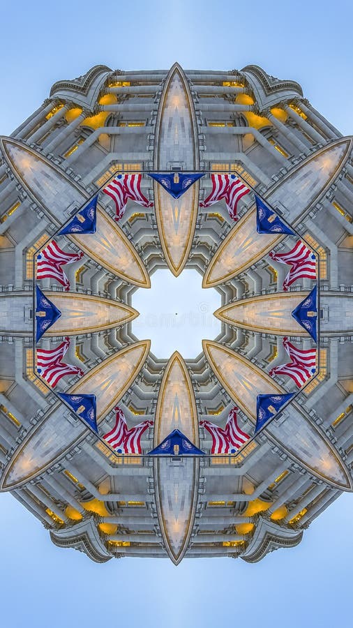 Vertical Frame Emblem from the Capital Building and Flags Stock ...