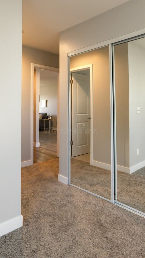 Vertical Frame Master Bedroom Angles in a Model Home Stock Photo ...