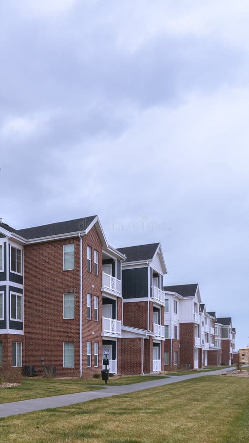 Vertical Frame Large Apartment Complex in a Receding View Stock Image ...