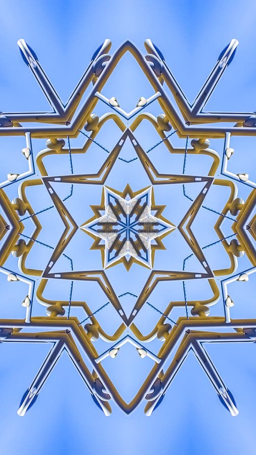Vertical Frame Metal Beams Making a Star Pattern in the Sky Stock ...
