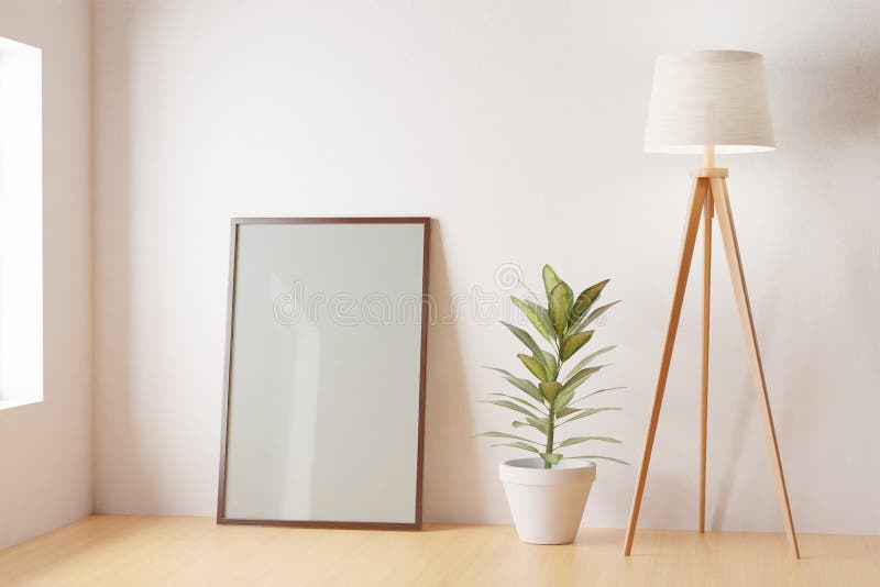 Vertical Frame Mockup in Living Room Interior. Stock Illustration ...