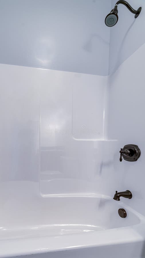 Vertical Frame Modern Interior Fitted White Tiled Shower Cubicle Stock ...