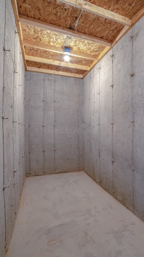 Vertical Frame Narrow Corridor or Room in New Built House Stock Image ...