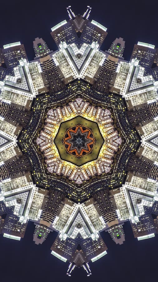 Vertical Frame San Francisco at Night Turned into Design Stock Image ...