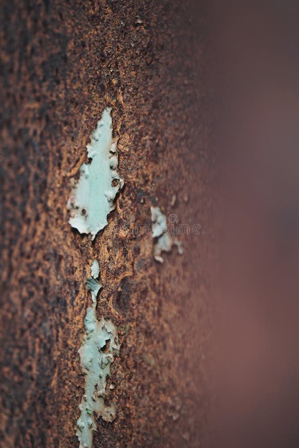 Vertical Frame of Texture of Rustic Metal Board with Peel of Blue Paint ...