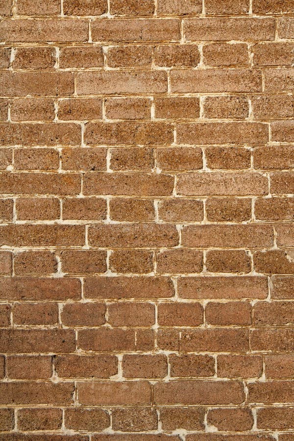 Vertical Front View of Brown Brick Wall Stock Image - Image of ...
