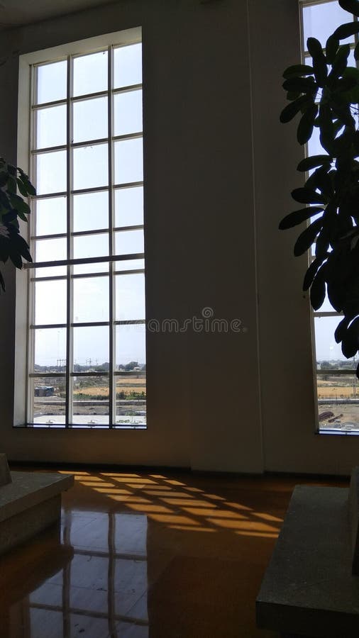 Vertical full glass window stock image. Image of high - 150053725