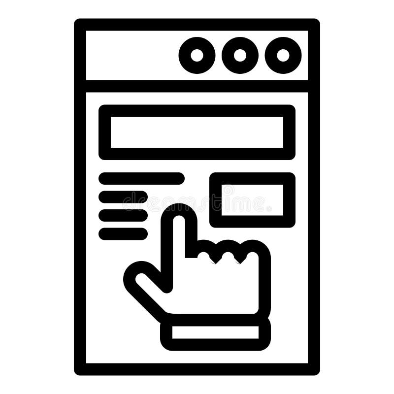 Vertical General Website Page Layout with Pointing Finger Line Style ...