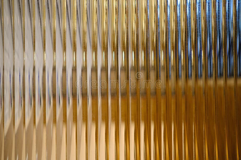 Vertical Glass Striped Wall Background with Reflection of the Office ...