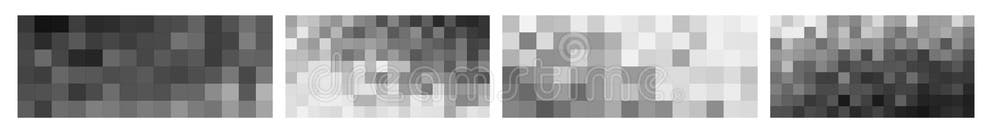 Vertical Glitch Pixel Noise Variations. Four Grayscale Stripes Simulating Signal Compression ...