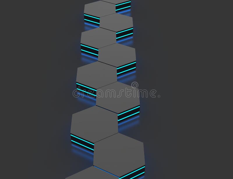 Vertical Glowing Abstract Hexagons Stock Illustration - Illustration of ...