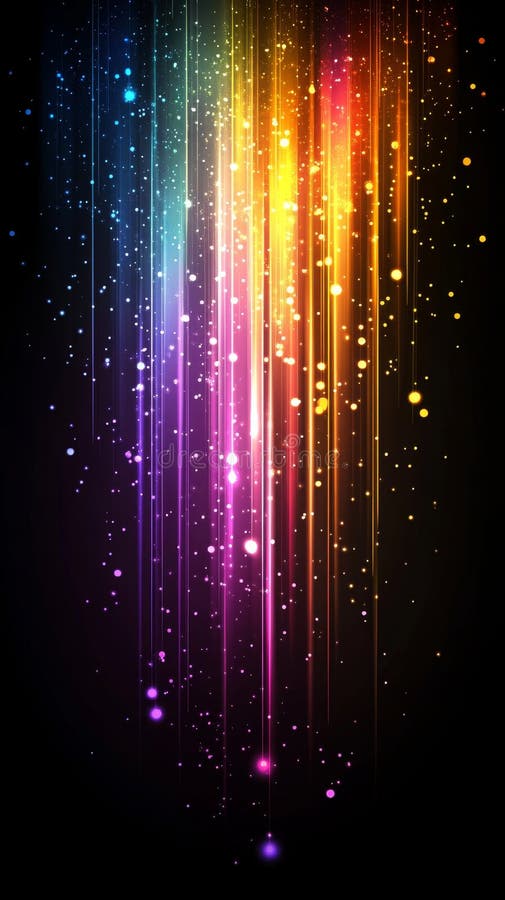 Vertical Glowing Lines Set Against a Dark Background Produce a Vibrant ...