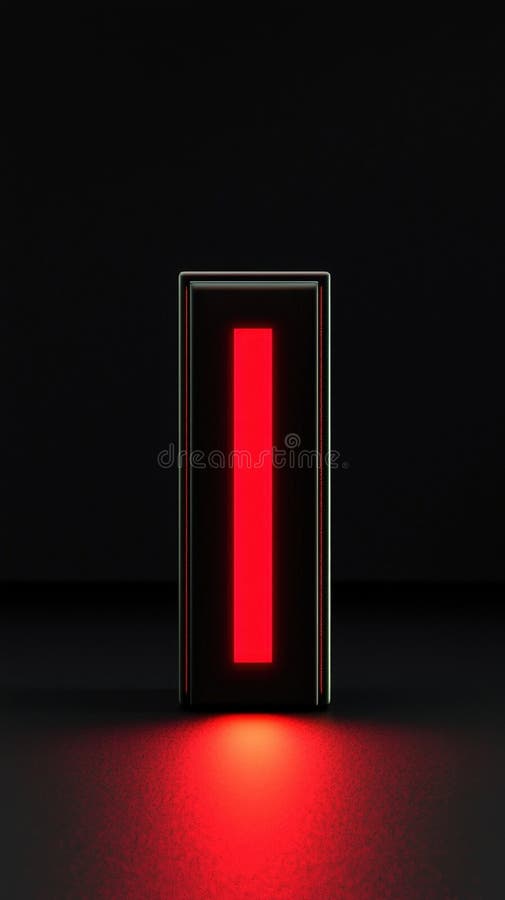Vertical Glowing Red Light Bar in Dark Setting Stock Photo - Image of ...