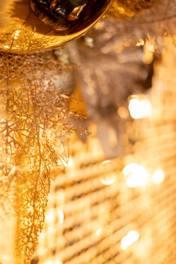 Vertical Gold Background. Beautiful Holiday Wallpaper with Selective ...