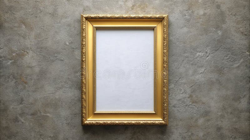 Vertical Gold Picture Frame on Wall Frame Mockup AI-Generated Content ...