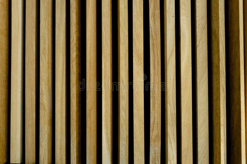 Vertical Golden Oak Panels in Wall Cladding Stock Photo - Image of ...