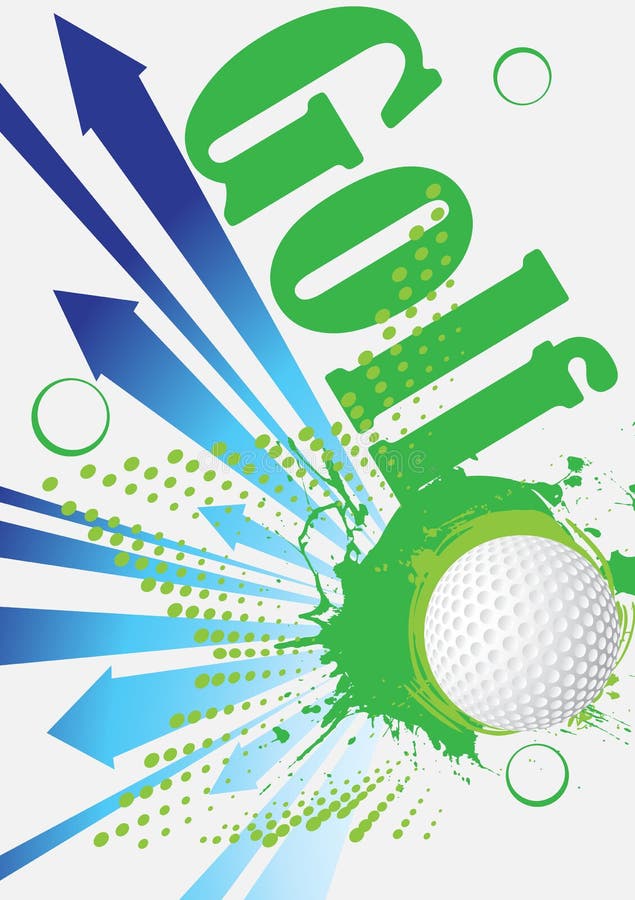 Vertical Golf Poster with Arrow Stock Vector - Illustration of golf ...
