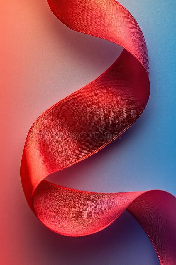Vertical Gradient Background with Red Swirled Ribbon. Stock Image ...
