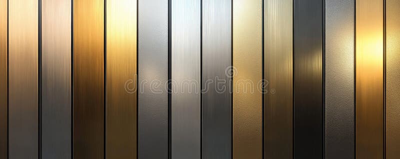 Vertical Gradient Stripes in Metallic Hues, Transitioning from Silver ...