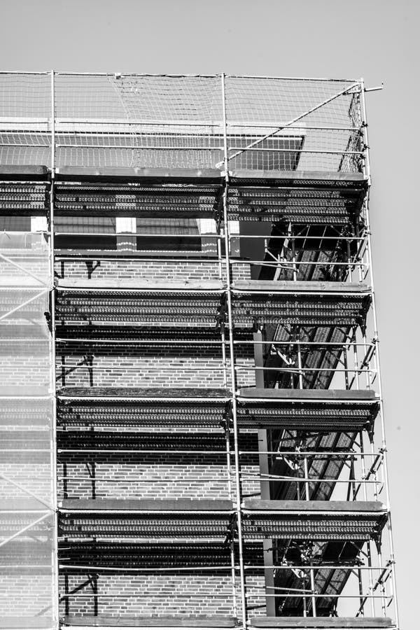 Vertical Grayscale Low-angle Shot of a Construction Site Stock Image ...