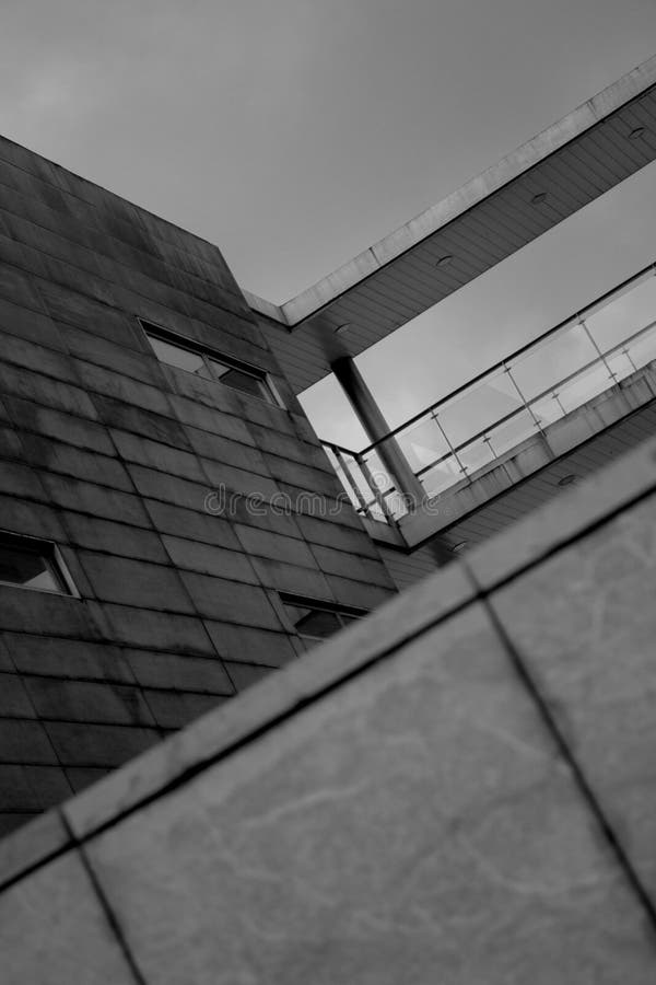 Vertical Grayscale Shot of an Exterior of a Building Stock Photo ...