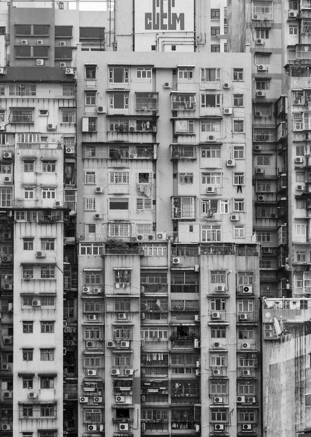 Vertical Grayscale Shot of High-rise Buildings Stock Image - Image of ...