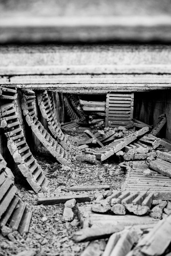 Vertical Grayscale Shot of an Old Abandoned Slaughterhouse in Cordoba ...