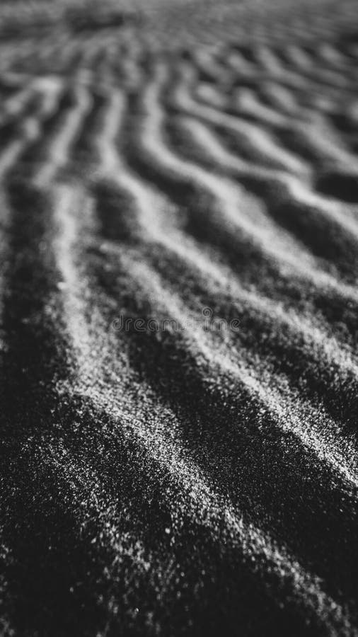 Vertical Grayscale Shot of a Sand Pattern. Stock Image - Image of white ...