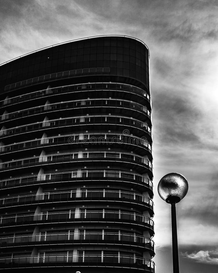Vertical Grayscale Shot of a Skyscraper Editorial Image - Image of ...