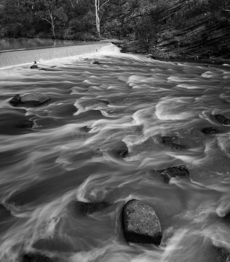 Vertical Grayscale Shot of the Small Waves of Yarra River, Australia ...